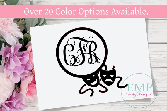 Drama Monogram Decal Acting Monogram Sticker Actor Decal | Etsy