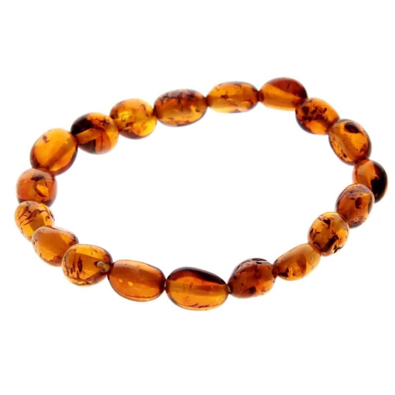Certified Baltic Amber Bean Beads Bracelet Elasticated - Sizes Child to ...