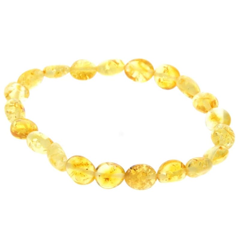 Certified Baltic Amber Bean Beads Bracelet Elasticated - Sizes Child to ...