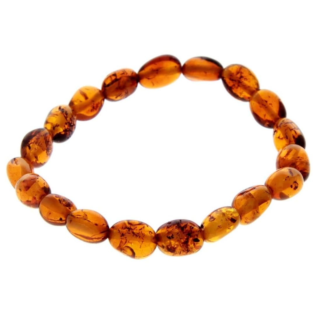 Certified Baltic Amber Bean Beads Bracelet Elasticated - Sizes Child to ...