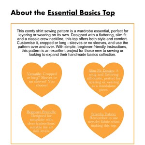 Essential Basics Top Sewing Pattern PDF Sizes XS-XL | Long Sleeve Top ...