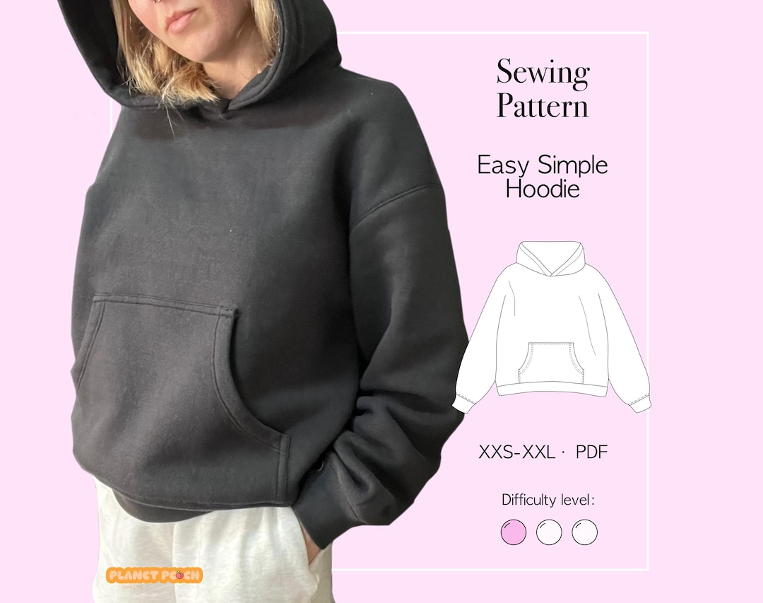 Essential Easy Hoodie Sewing Pattern PDF: Womens Beginner Jacket ...