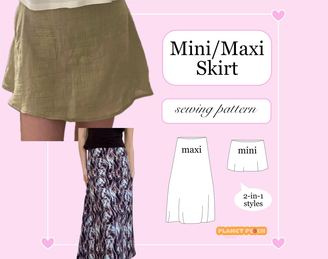 Skirt Sewing Pattern PDF Sizes XS-XL Simple Maxi Skirt Pattern Beginner ...
