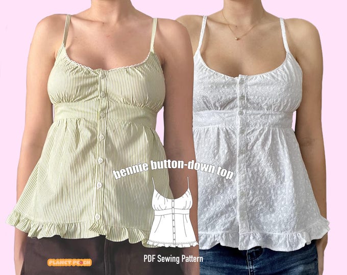 Dolly Lace Top Sewing Pattern | Coquette Cami Top Sewing Pattern ...