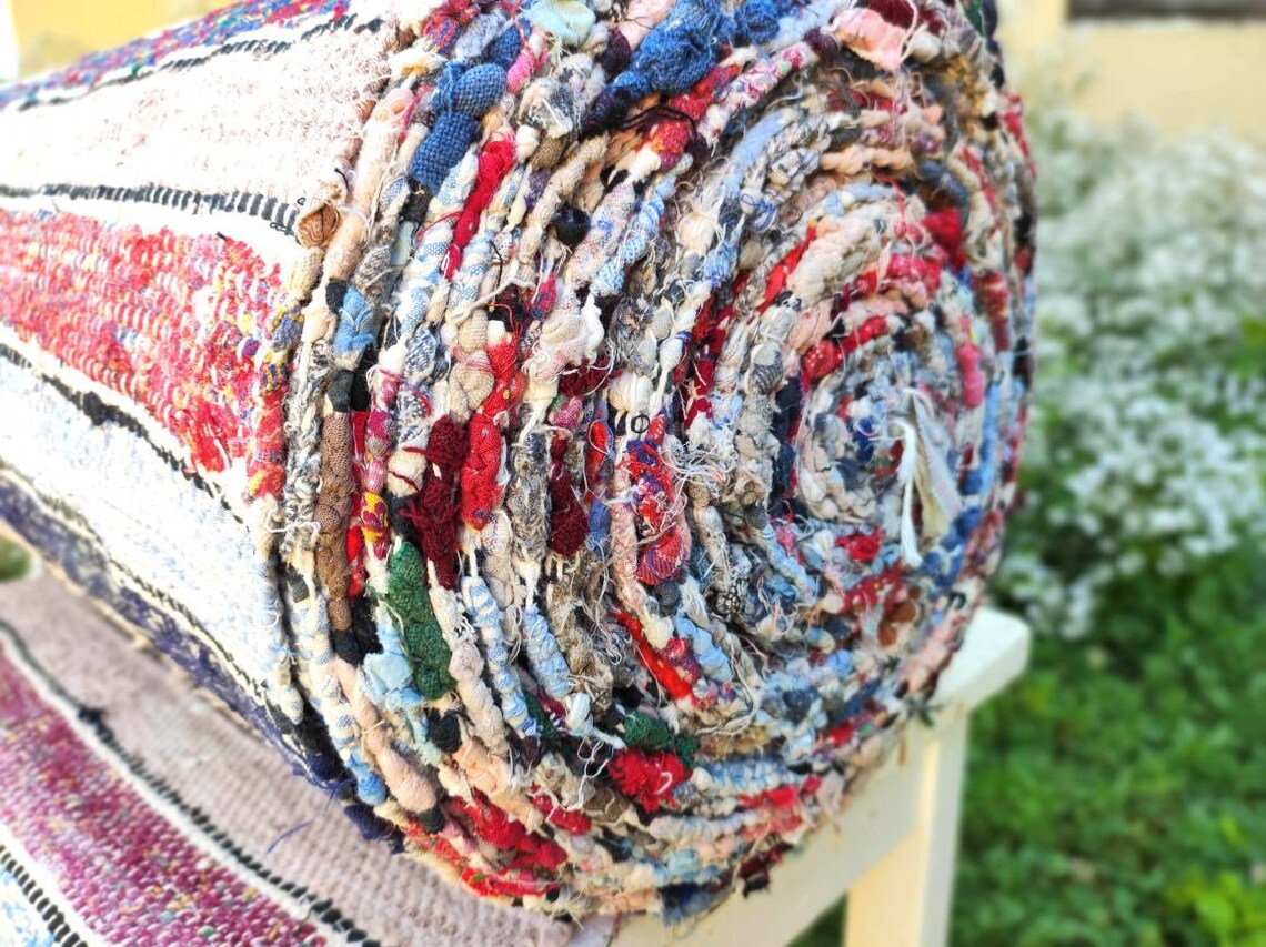 Vintage Handmade Rag Rug Runner Farmhouse Cottage Kitchen - Etsy