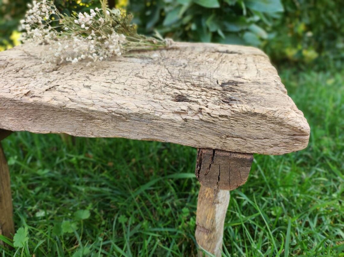 Antique Hungarian Primitive Wooden Stool Old Farmhouse - Etsy