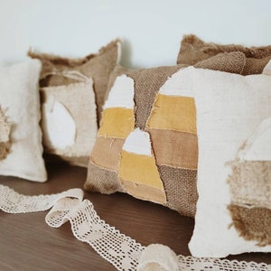 Rustic Pumpkin Pocket Burlap Pillow Small Farmhouse Autumn - Etsy