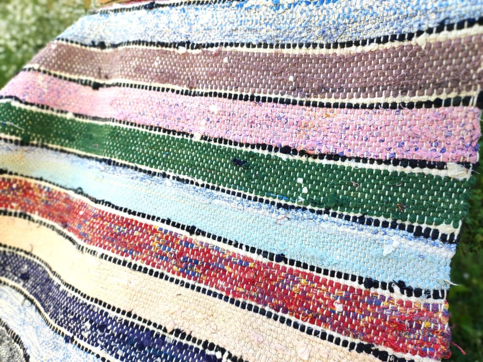 Vintage Handmade Rag Rug Runner Farmhouse Cottage Kitchen - Etsy