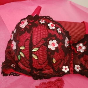 Club or Festival Bra, Rave Bra, Club Top, Beach Top, Red and Black Push ...