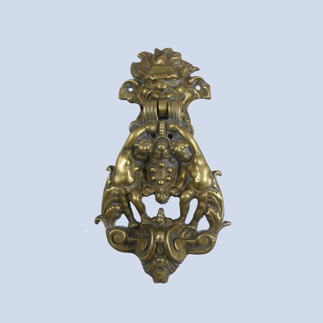 Italian Mascaron Door Knocker Medici Family Coat of Arms 11” Florence ...