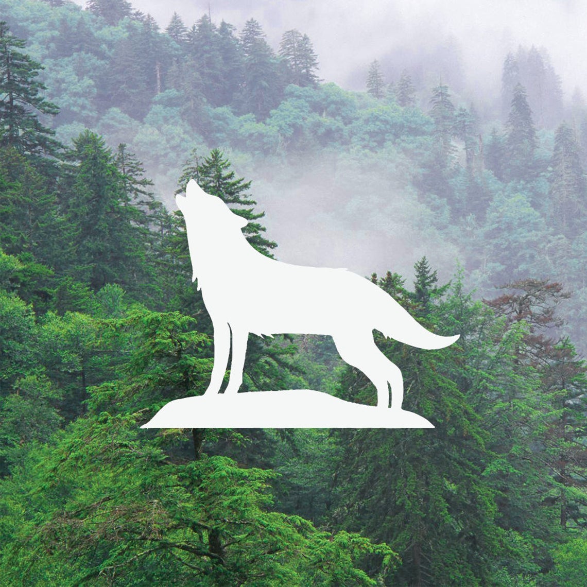 Wolf Decal Mountain Nature Decal Adventure Wolf Decal | Etsy