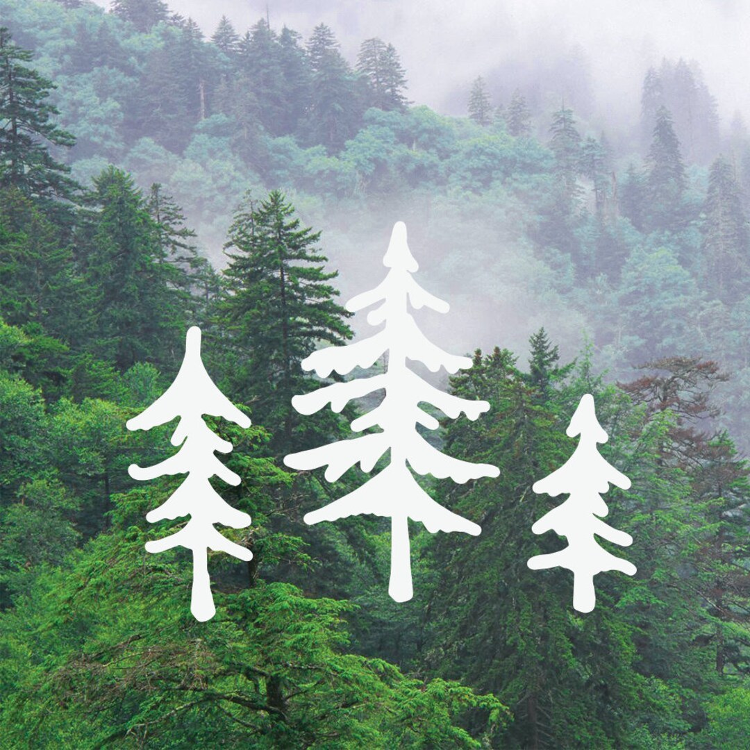 3 Geo Trees Decal, Geo 3 Trees Sticker, 3 Geo Trees Laptop Decal ...