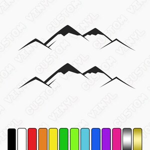 Simple Mountain Decal, Simple Mountain Range Decal, Adventure Decal ...
