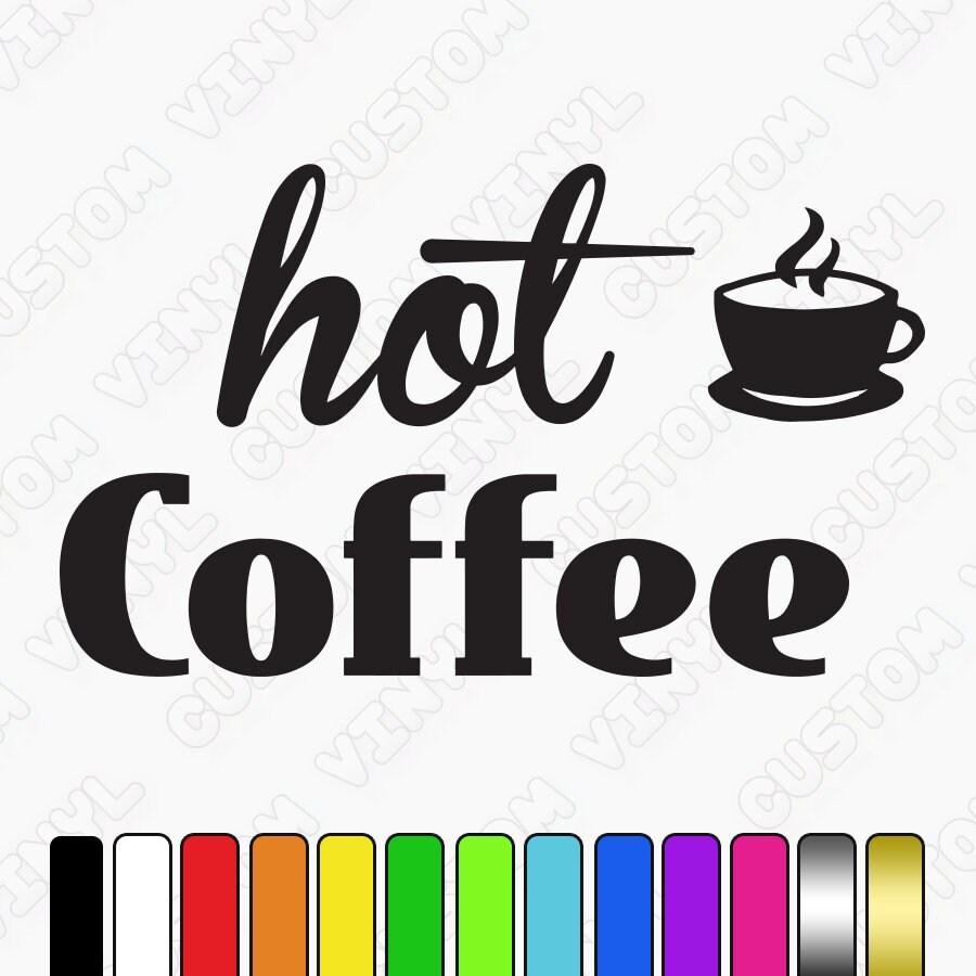 Hot Coffee Shop Window Vinyl Decal - Etsy UK