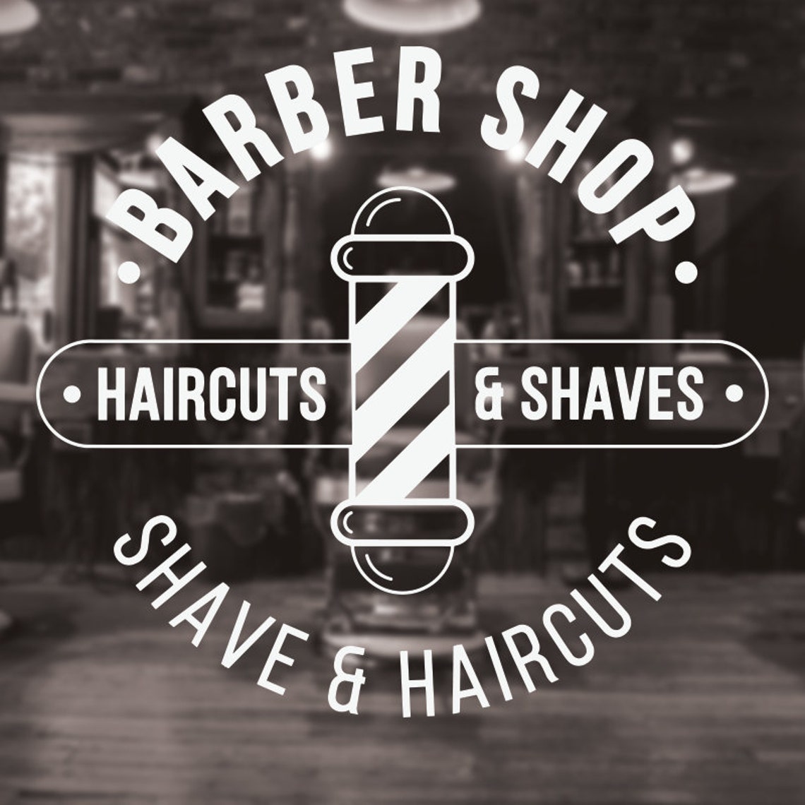 Barber Shop Decal Shop Wall Sticker Traditional Barbers - Etsy
