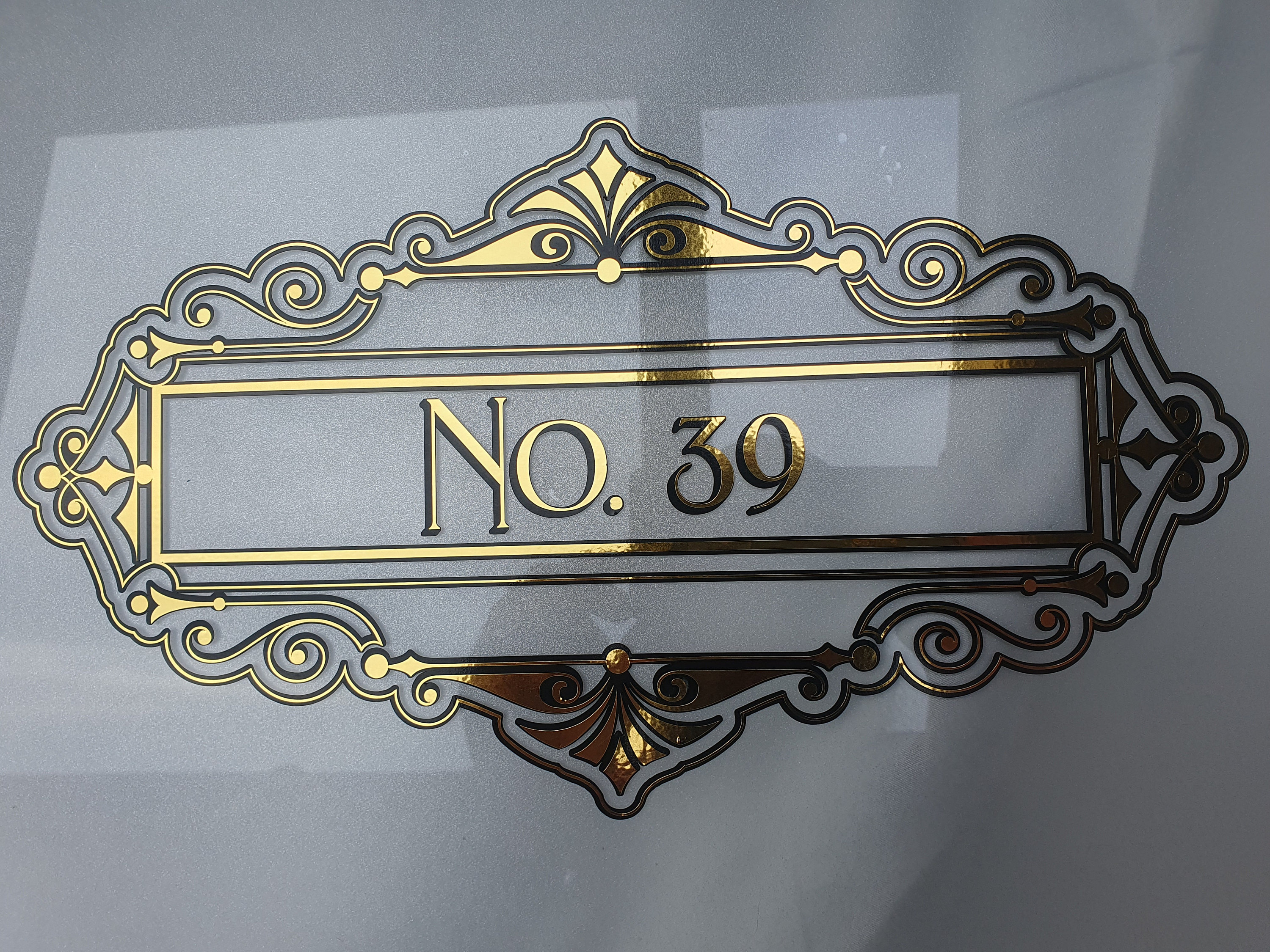 Custom Victorian Style Fanlight Window Number, Gold Leaf Effect - Etsy