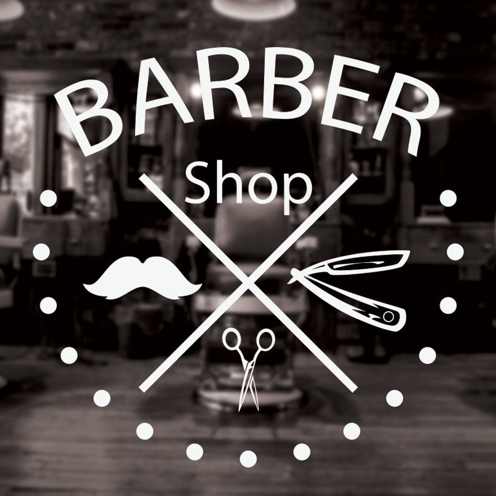 Barber Shop Wall Art Window Sign Decal Sticker Wall/window - Etsy