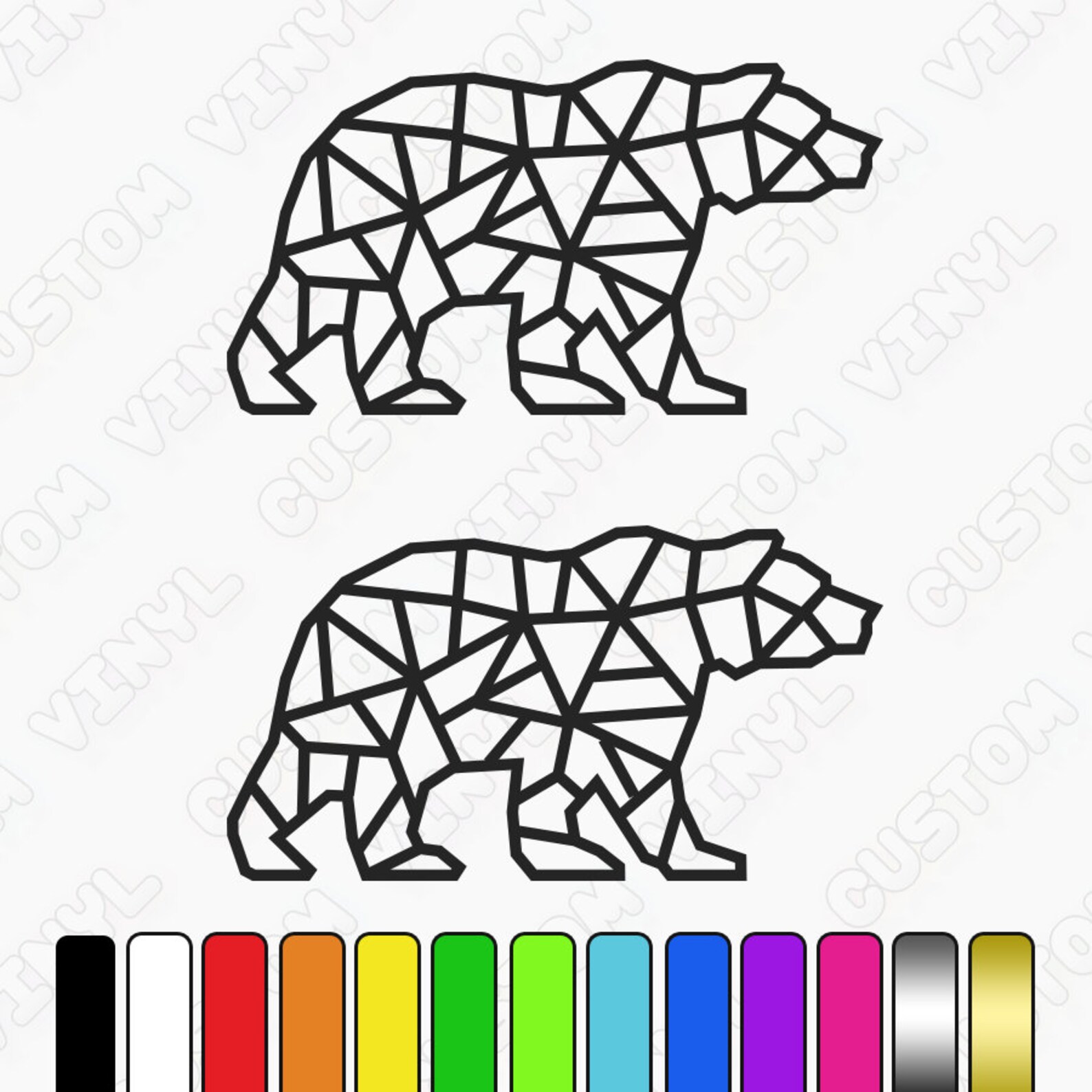 Bear Decal Geometric Bear Decal Bear Laptop Decal Nature - Etsy
