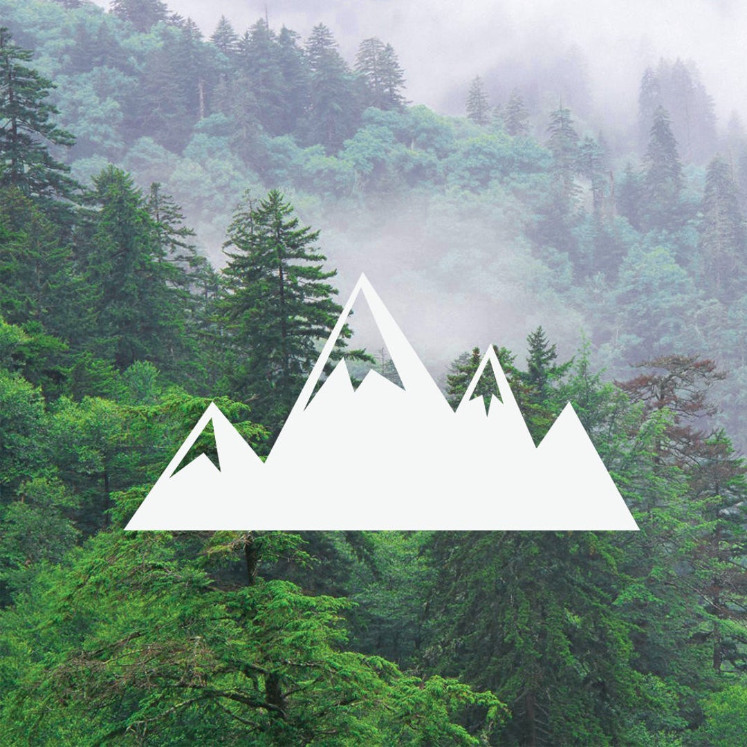 4 Mountains Decal, Mountain Range Decal, Adventure Decal, Nature Decal ...