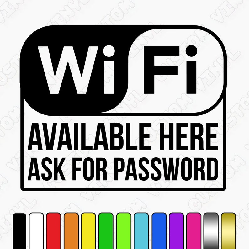 Free Wifi Sticker Decal Ask Staff for Password Free Wifi - Etsy