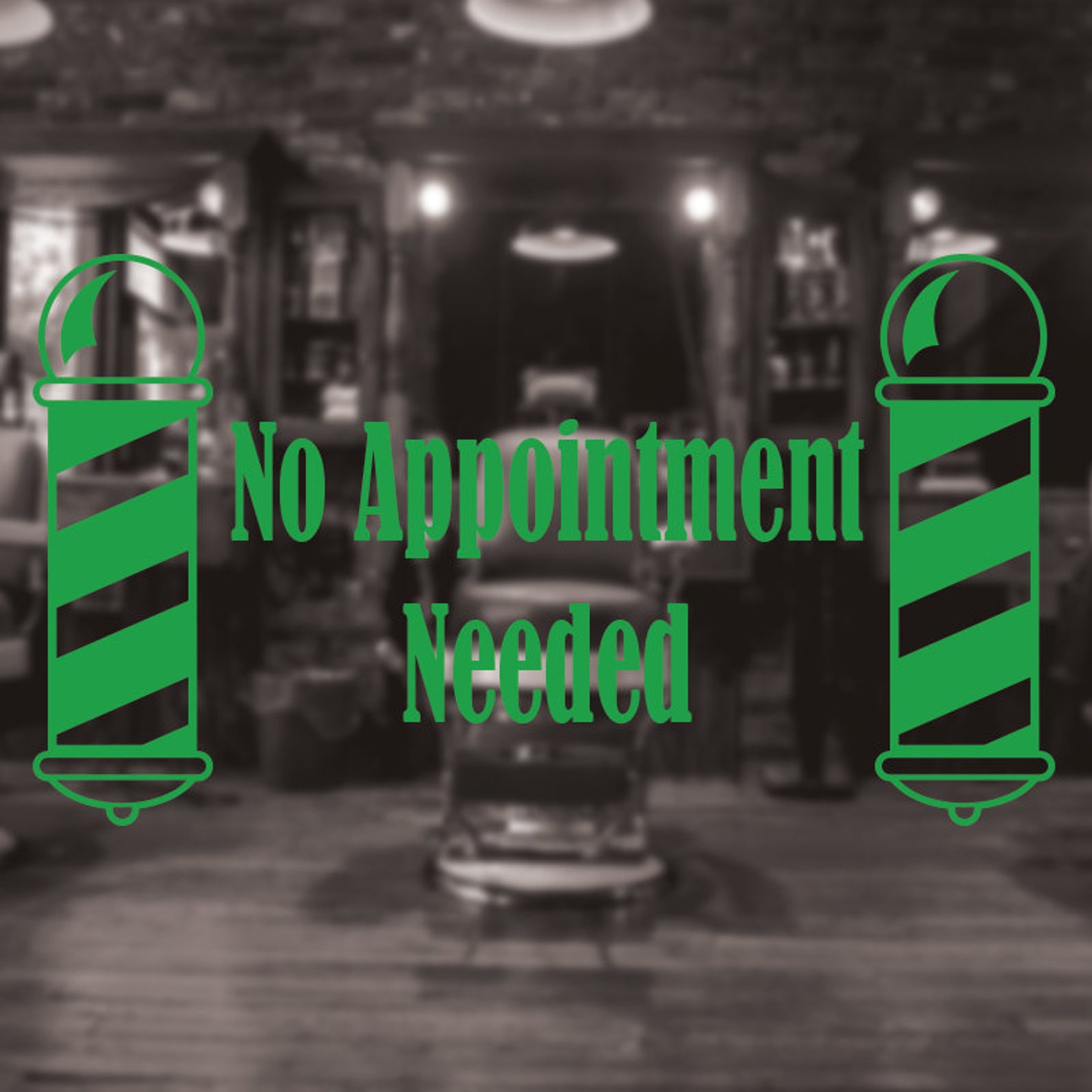 Barber Shop Window Sign: No Appointment Needed, Vinyl Decal - Etsy