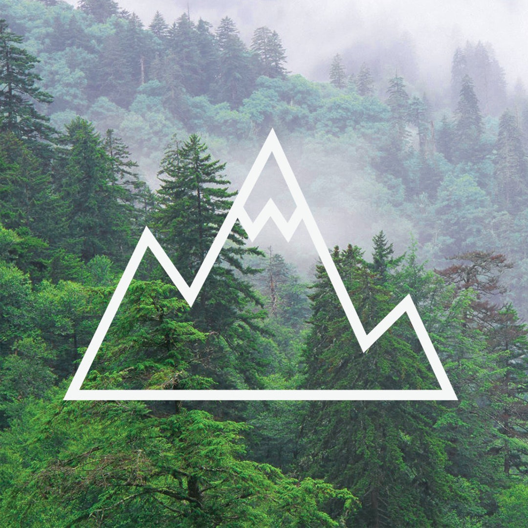 Snow Mountain Decal, Geo Snow Mountain Sticker, Snow Mountain Sun ...