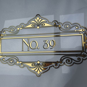 Custom Victorian Style Fanlight Window Number, Gold Leaf Effect - Etsy