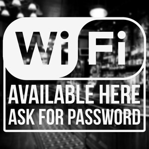 Free Wifi Sticker Decal, Ask Staff for Password, Free Wifi Sign, Vinyl ...