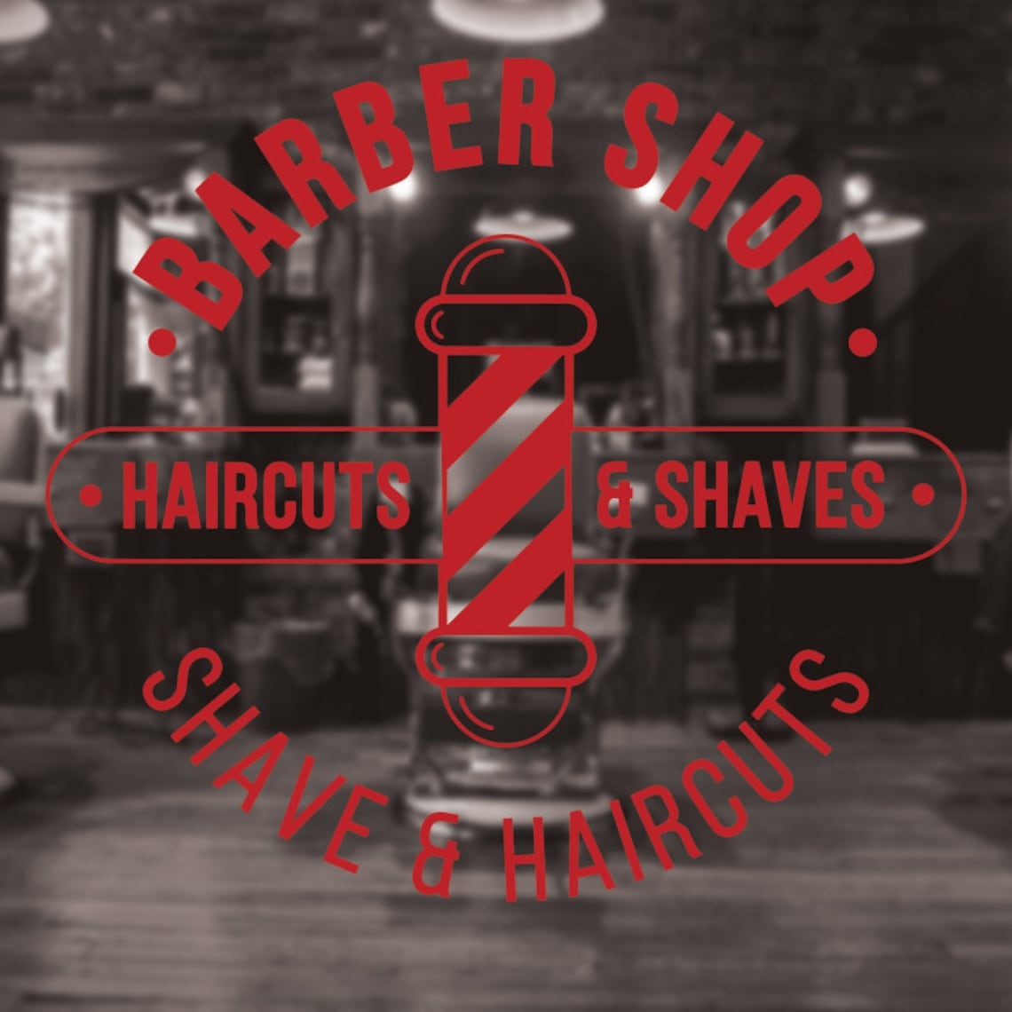 Barber Shop Decal Shop Wall Sticker Traditional Barbers - Etsy