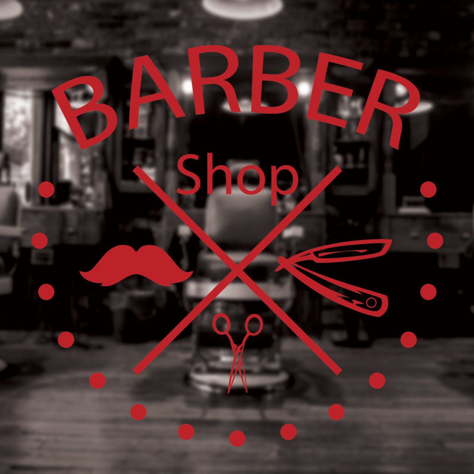 Barber Shop Wall Art Window Sign Decal Sticker Wall/window - Etsy