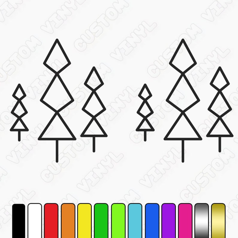 Trees Decal Geometric Trees Decal Adventure Decal Nature - Etsy
