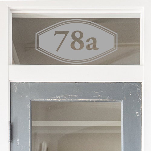 Frosted Fanlight Door Number Round Etched Glass House Number - Etsy UK