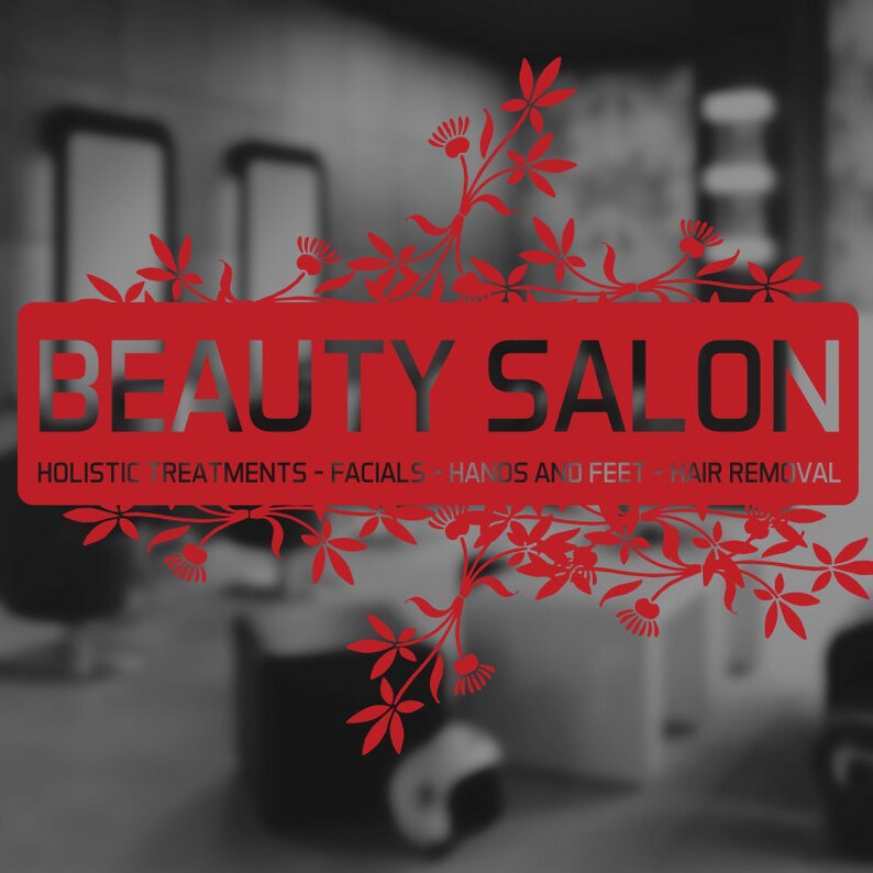 Custom Beauty Salon Decal Beauty Salon Window/wall Sign Shop - Etsy