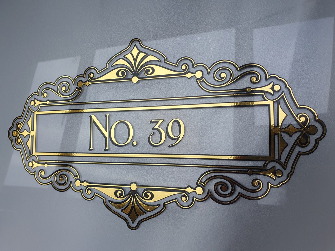 Custom Victorian Style Fanlight Window Number, Gold Leaf Effect - Etsy
