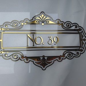 Custom Victorian Style Fanlight Window Number, Gold Leaf Effect - Etsy