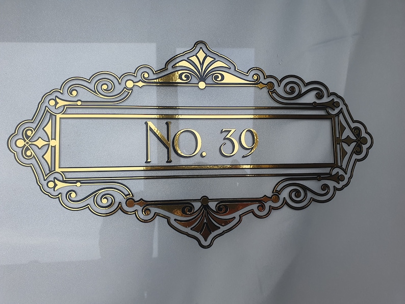 Custom Victorian Style Fanlight Window Number, Gold Leaf Effect - Etsy