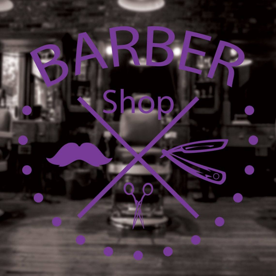 Barber Shop Wall Art Window Sign Decal Sticker Wall/window - Etsy