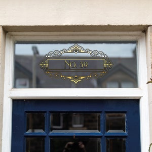 Custom Victorian Style Fanlight Window Number, Gold Leaf Effect - Etsy