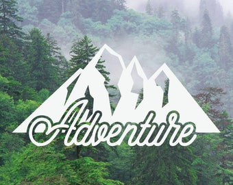 Simple Mountain Decal, Simple Mountain Range Decal, Adventure Decal ...