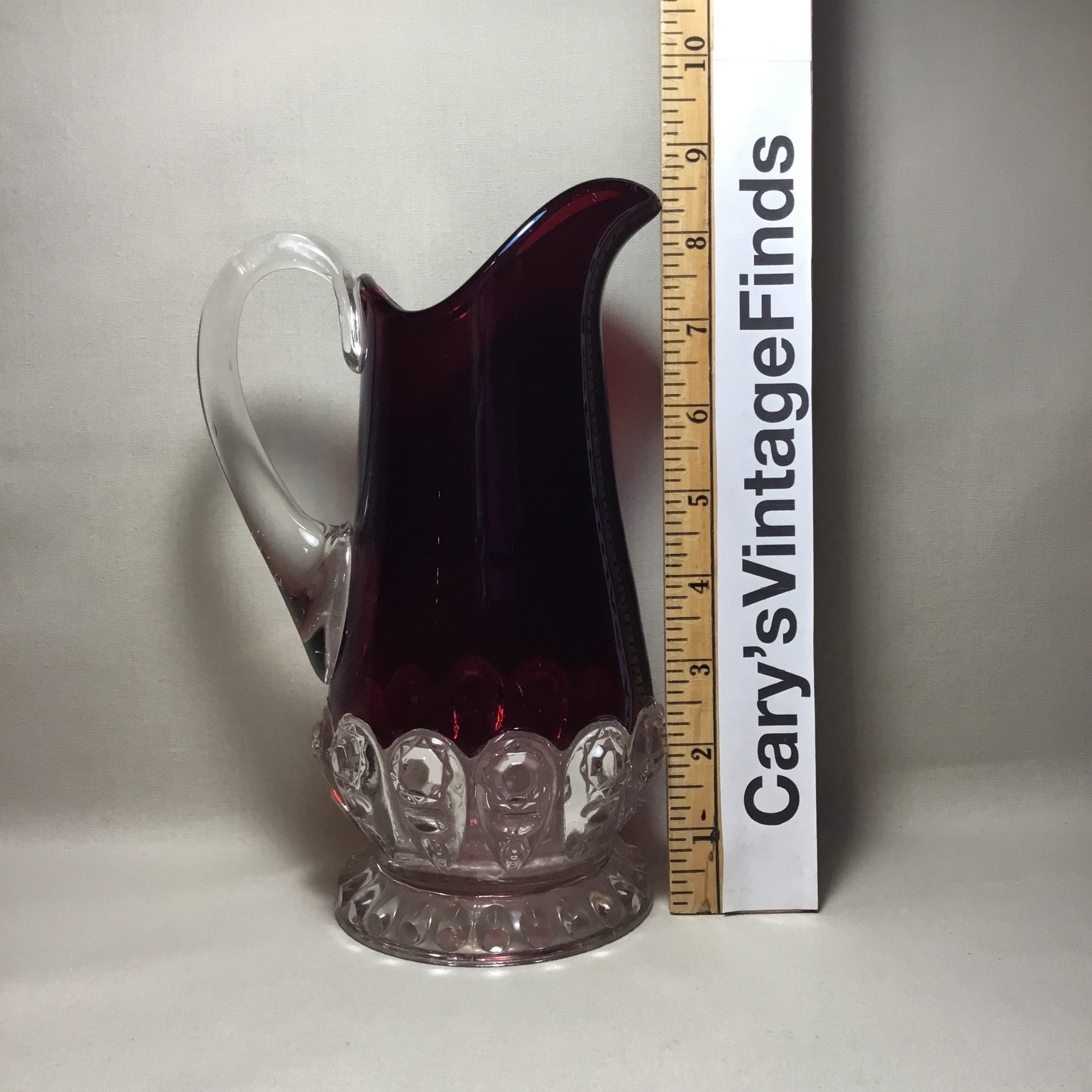 Vintage EAPG Ruby Flash Pitcher Elson Glass - Etsy