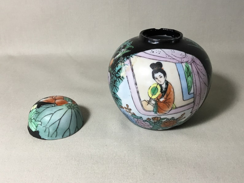 Vintage Black Ginger With Geisha Girl - Etsy