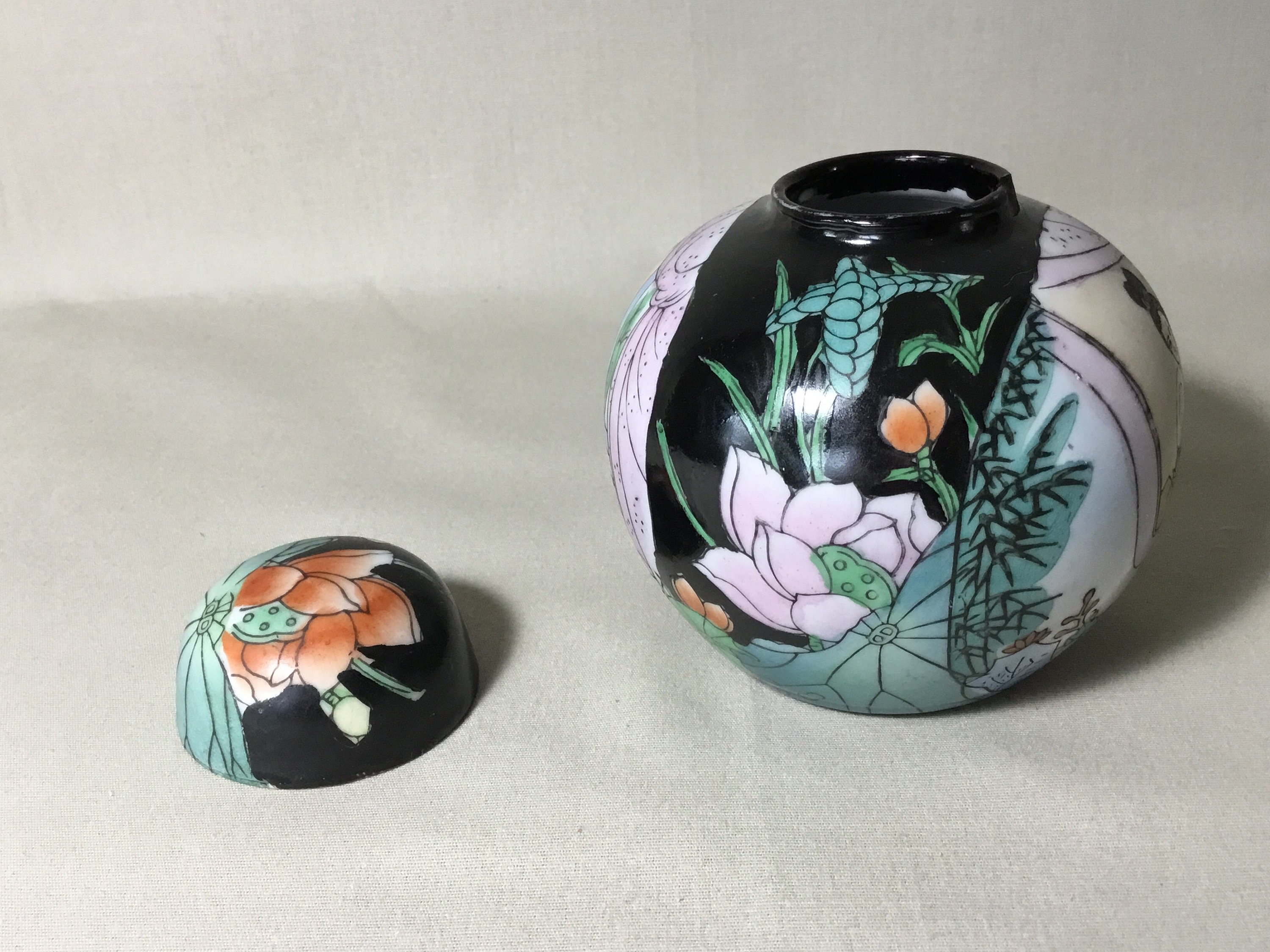 Vintage Black Ginger With Geisha Girl - Etsy