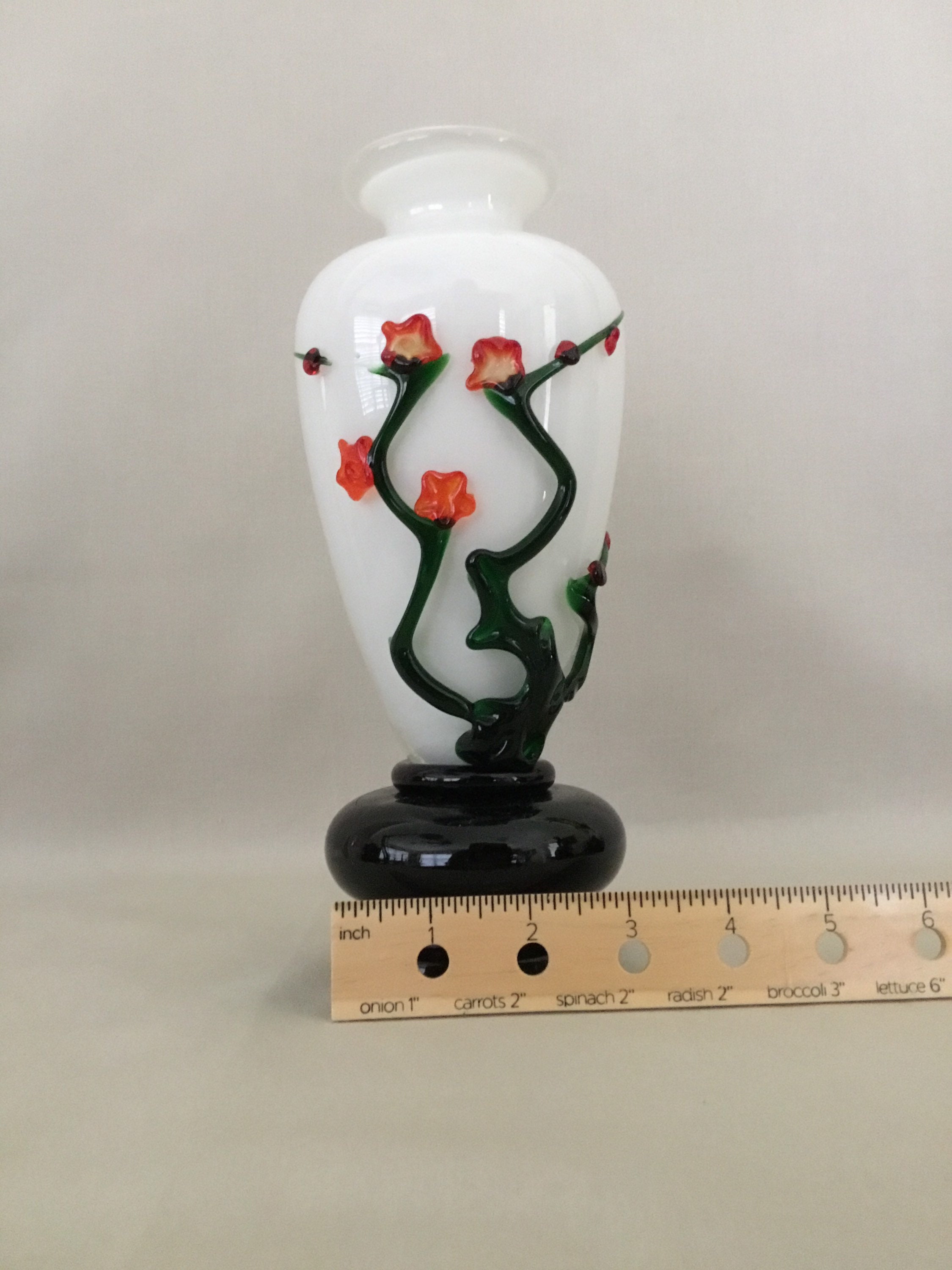 Vintage Peking Glass Vase With Overlay Red Blossom Tree - Etsy