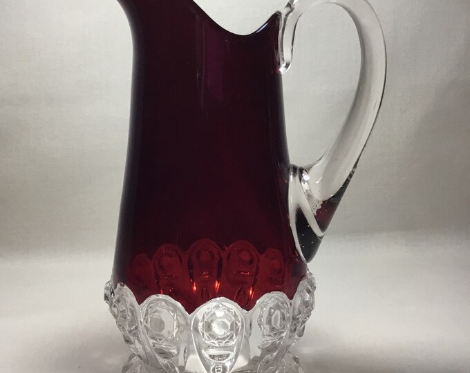 Vintage EAPG Ruby Flash Pitcher Elson Glass - Etsy