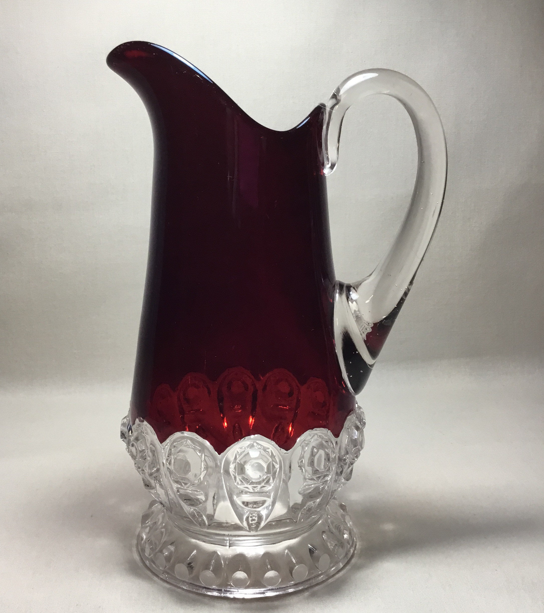 Vintage EAPG Ruby Flash Pitcher Elson Glass - Etsy