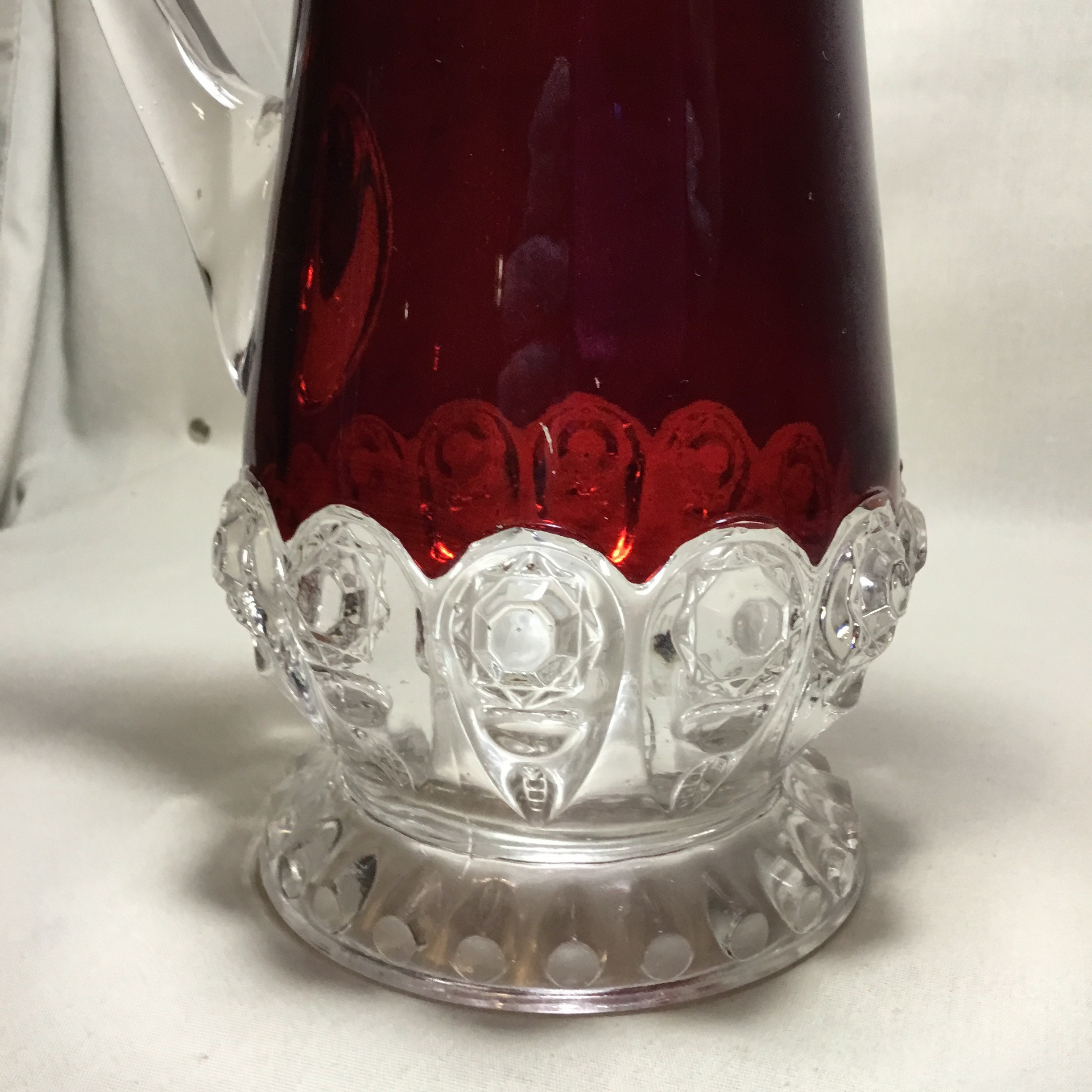 Vintage EAPG Ruby Flash Pitcher Elson Glass - Etsy