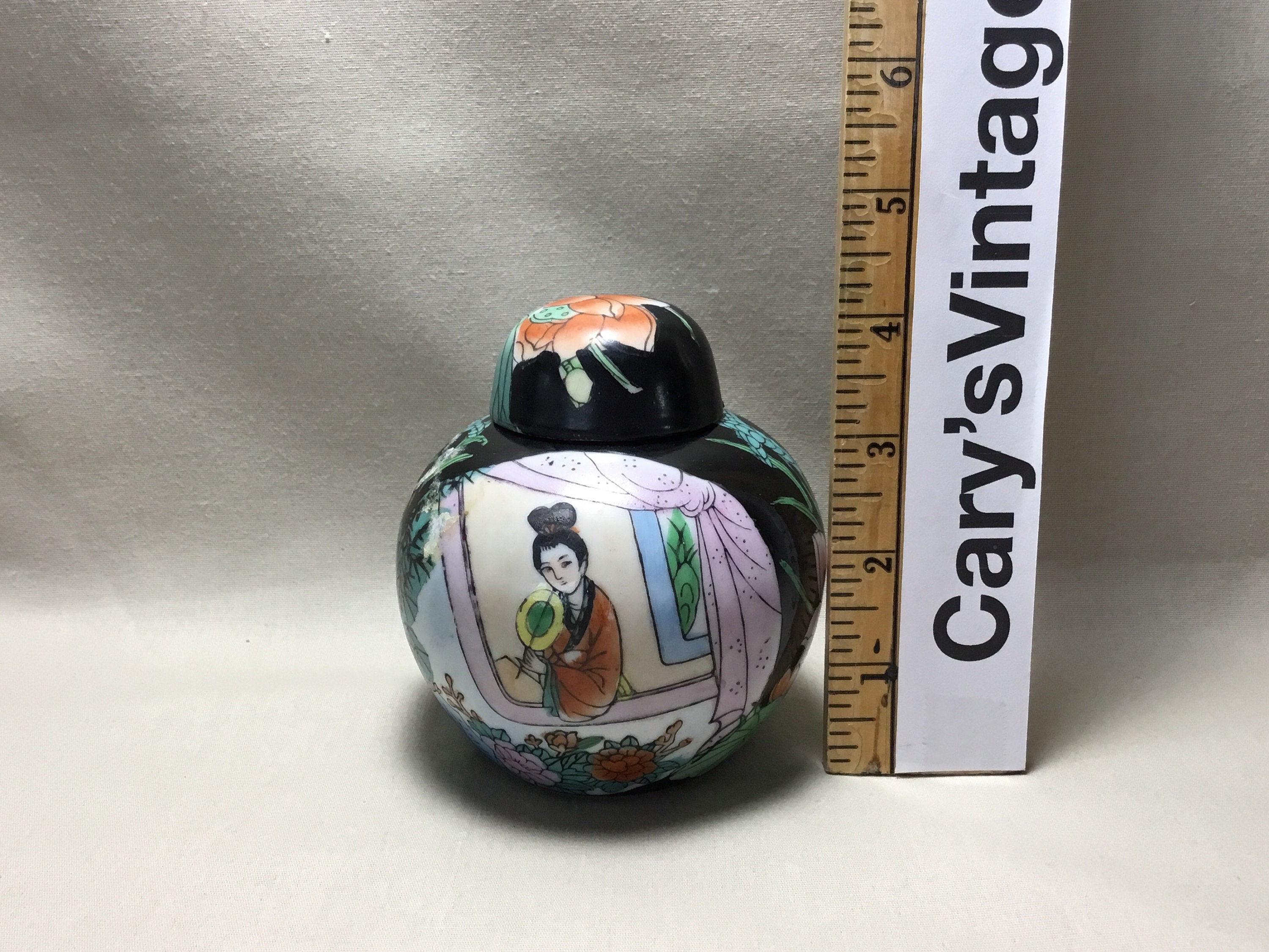 Vintage Black Ginger With Geisha Girl - Etsy