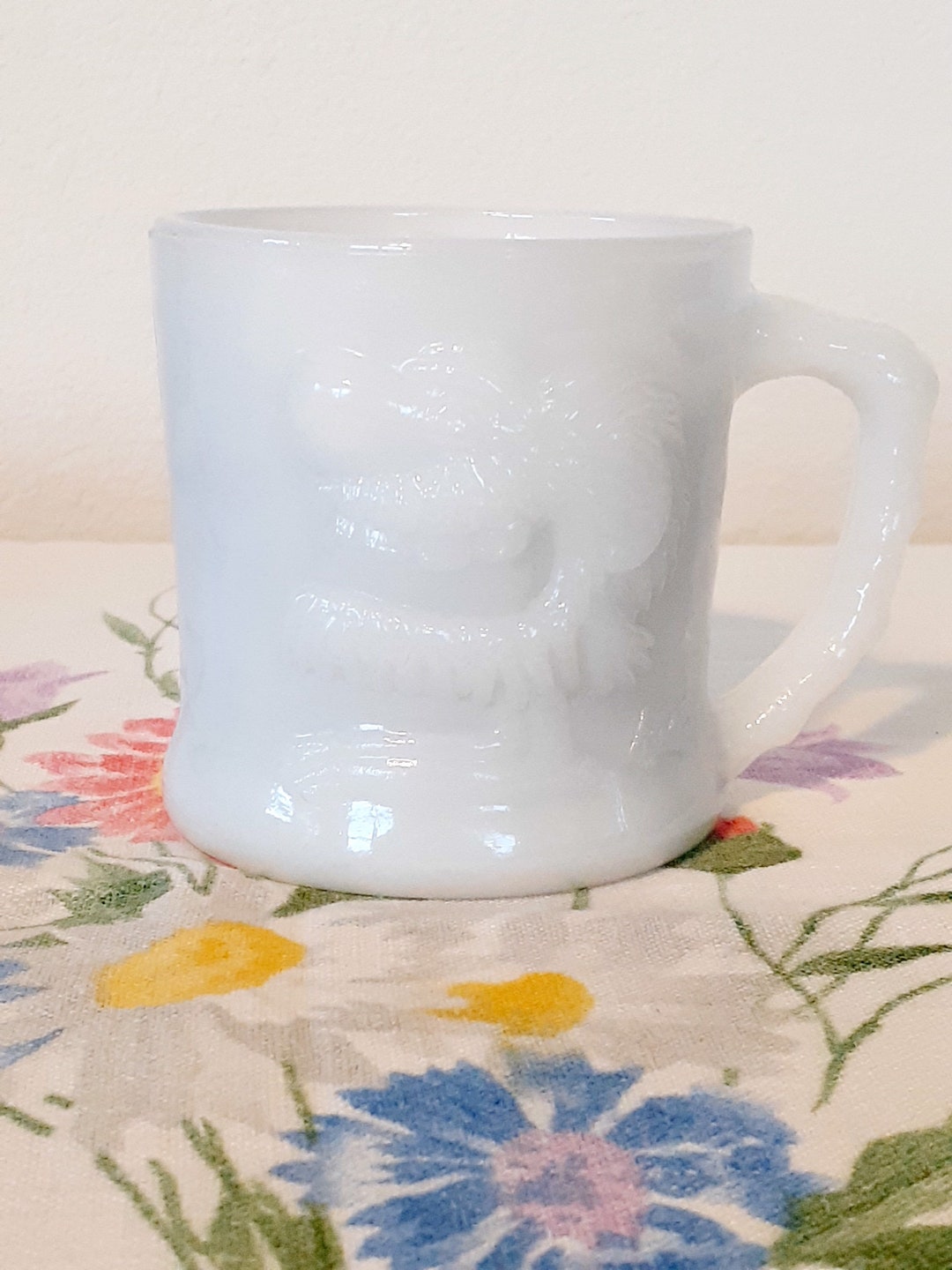 Vintage BC Comics Caveman Grog Fire King Milk Glass Mug - Etsy