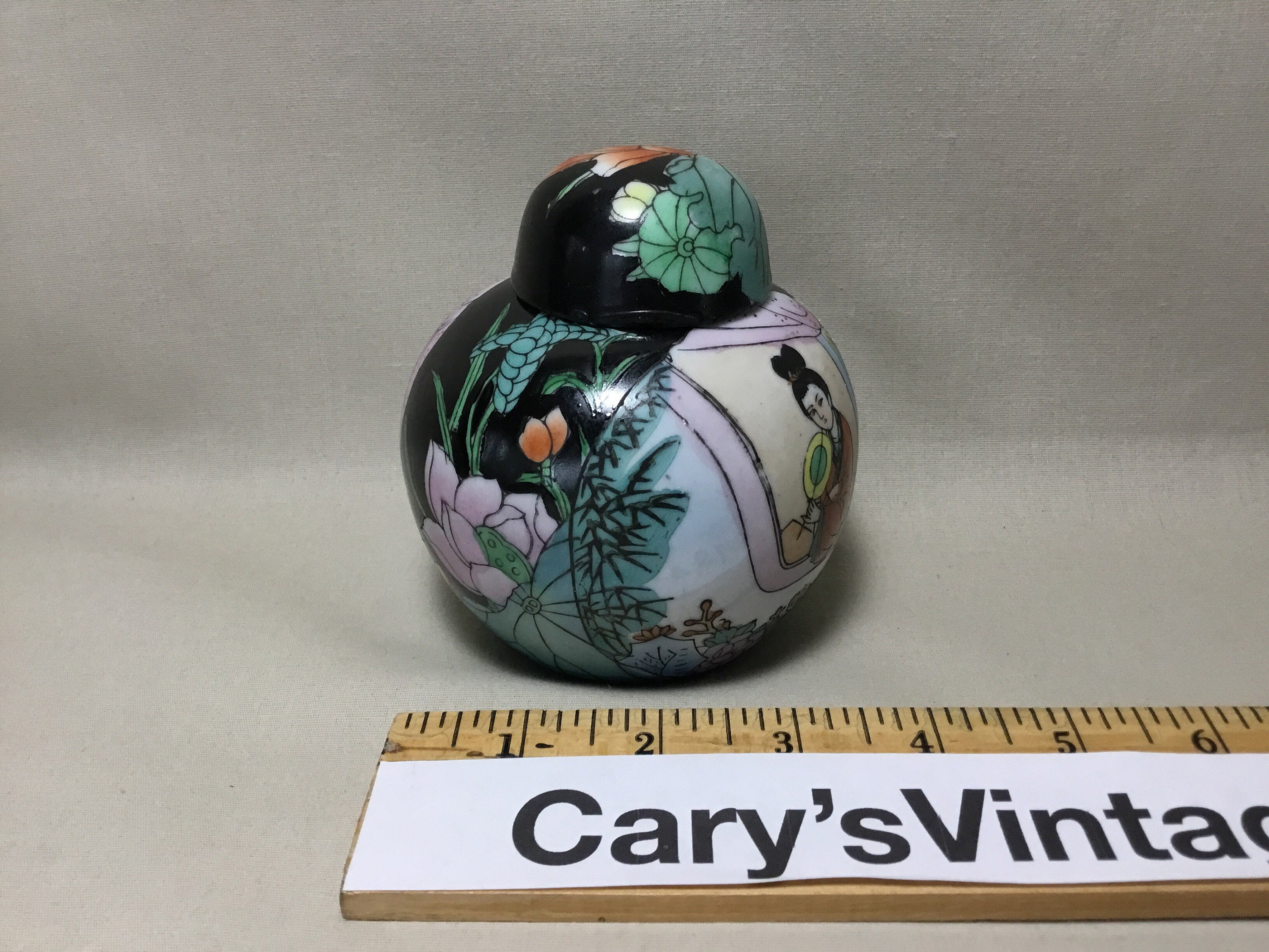 Vintage Black Ginger With Geisha Girl - Etsy