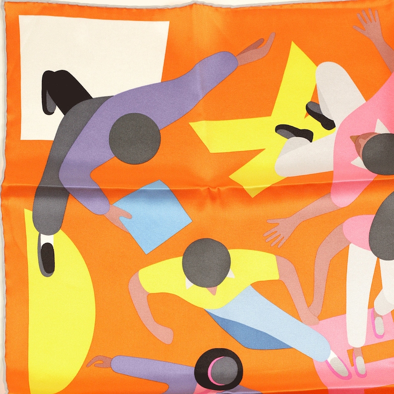 Hermes Scarf hommage a Gene Kelly by Geoff Mcfetridge 70cm Silk Carre ...
